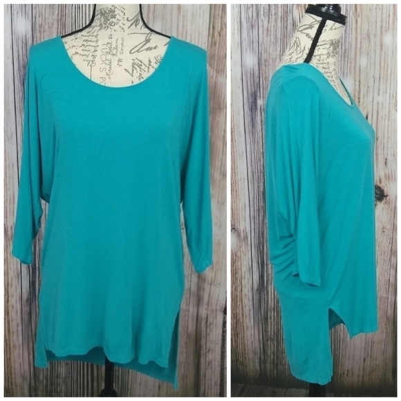 Michael Stars | Tops | Michael Stars Teal Scoop Neck High Low Tunic ...